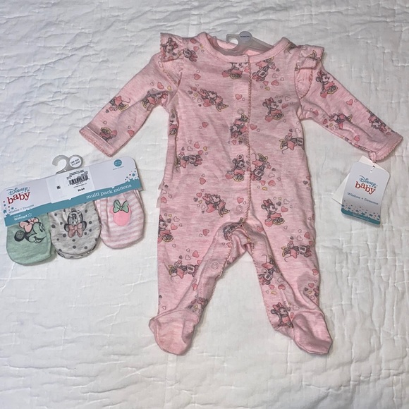 Disney | Pajamas | New Disney Baby Girl Minnie Mouse Sleeper With ...